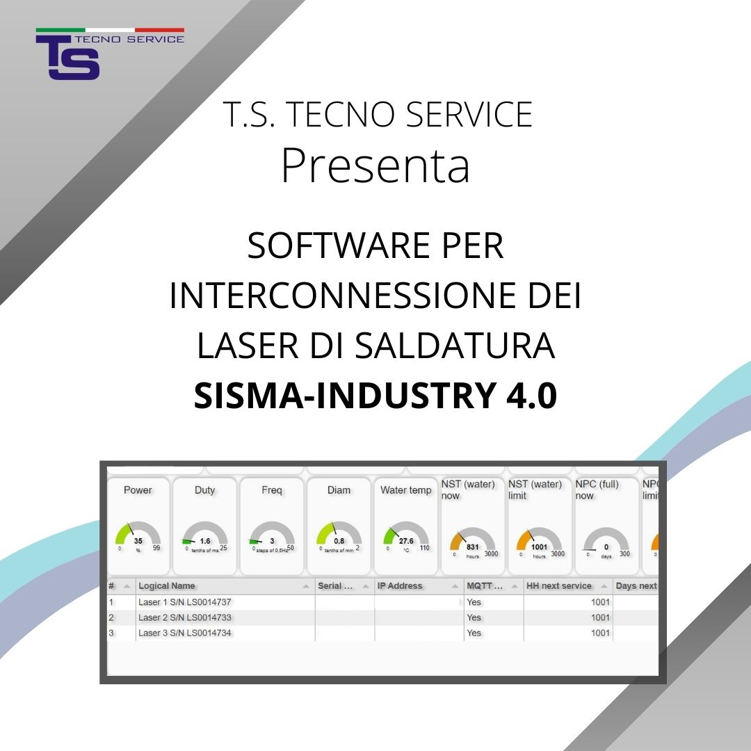 sofware per l'interconnessione dei laser di saldatura SISMA-INDUSTRY 4.0. - T.S. Tecnoservice S.r.L.